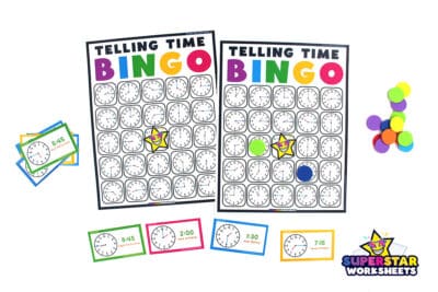 Telling Time Bingo - Superstar Worksheets