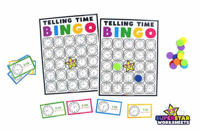 Telling Time Bingo - Superstar Worksheets