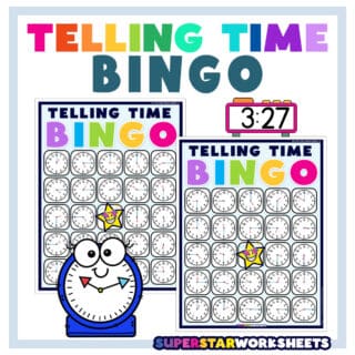 Telling Time Bingo - Superstar Worksheets