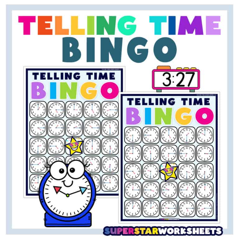 Telling Time Bingo - Superstar Worksheets