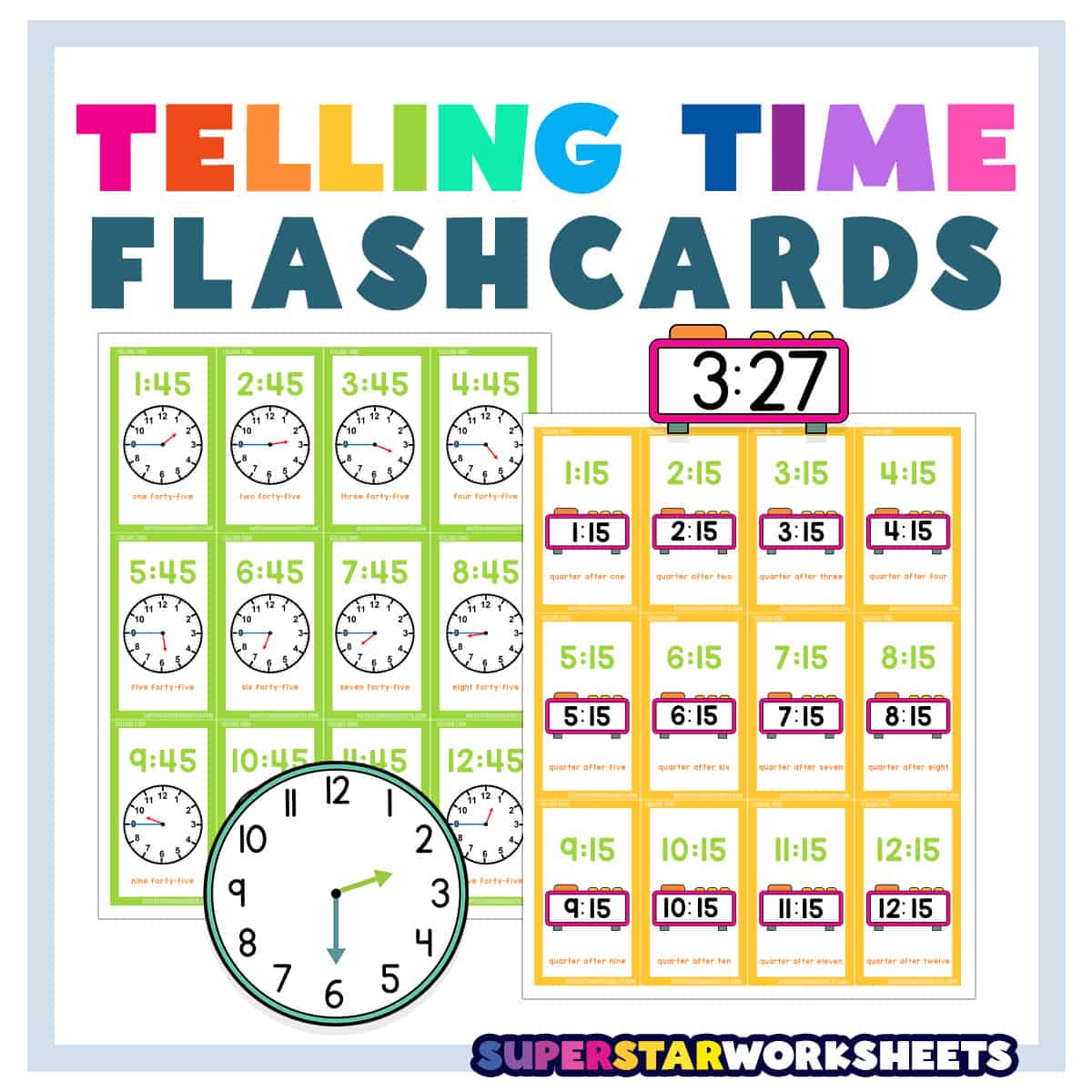 Free Printable Telling Time Flash Cards at Cassandra Wasinger blog