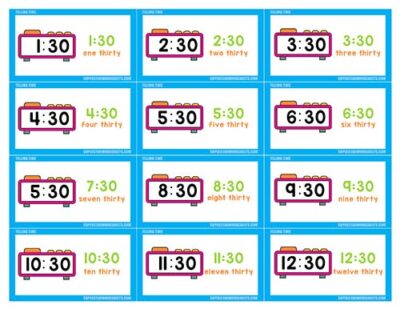 Telling Time Flashcards - Superstar Worksheets