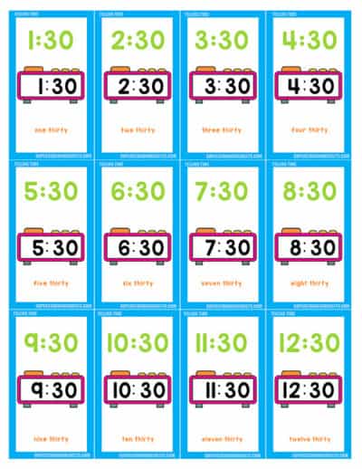 Telling Time Flashcards - Superstar Worksheets