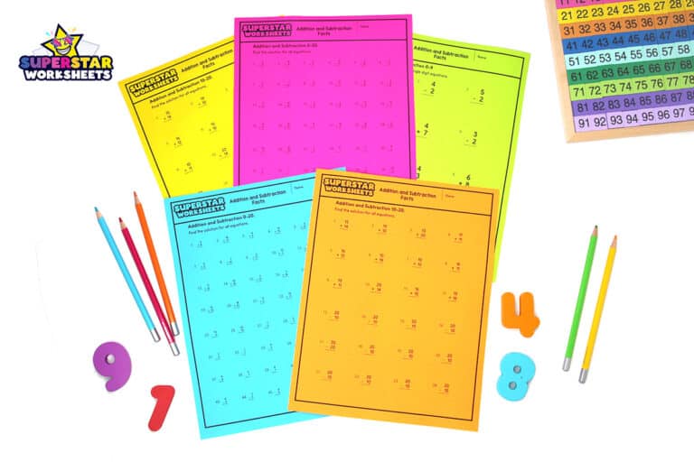 Addition and Subtraction Worksheets - Superstar Worksheets