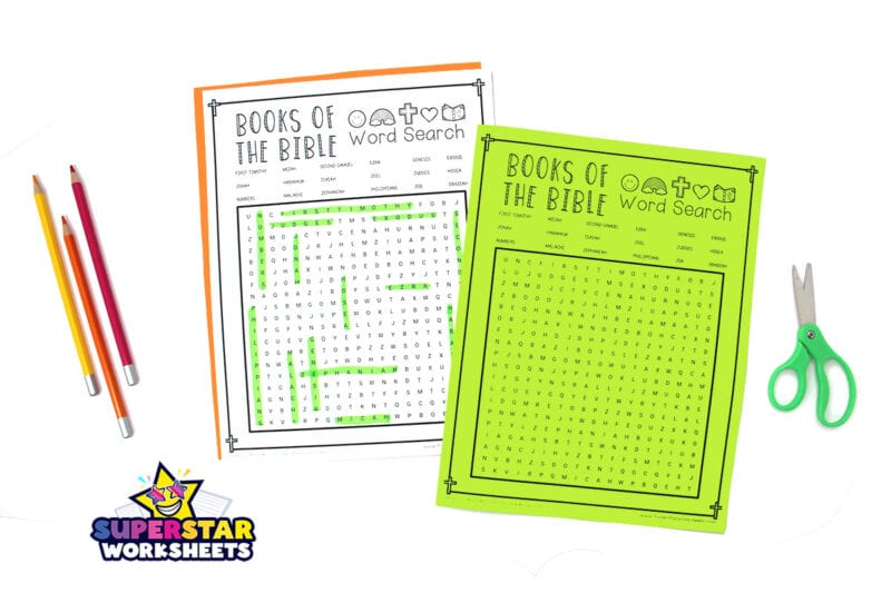 Books of the Bible Word Search - Superstar Worksheets