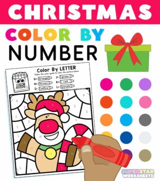 Christmas Color By Number - Superstar Worksheets
