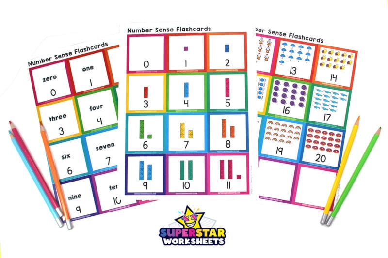 Number Sense Flashcards - Superstar Worksheets