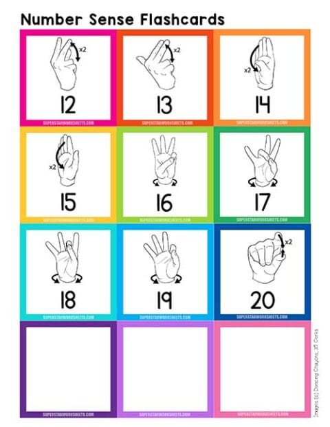Number Sense Flashcards - Superstar Worksheets