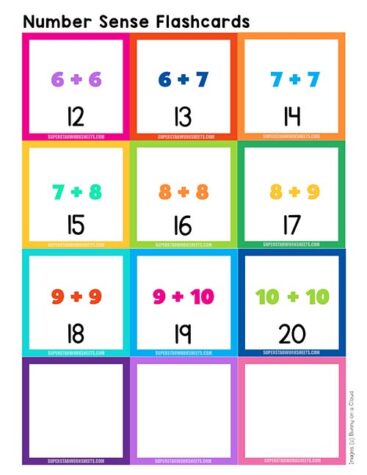 Number Sense Flashcards - Superstar Worksheets