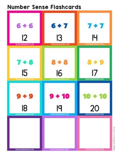 Number Sense Flashcards - Superstar Worksheets