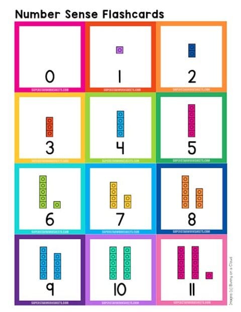 Number Sense Flashcards - Superstar Worksheets