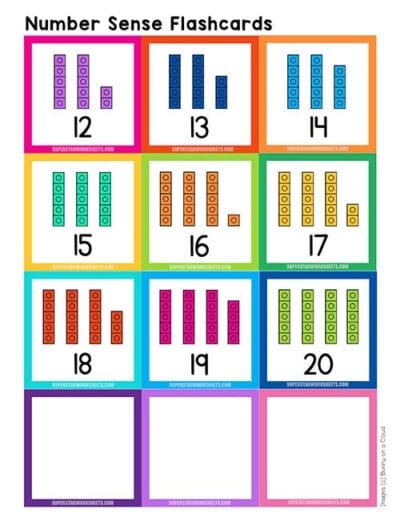 Number Sense Flashcards - Superstar Worksheets
