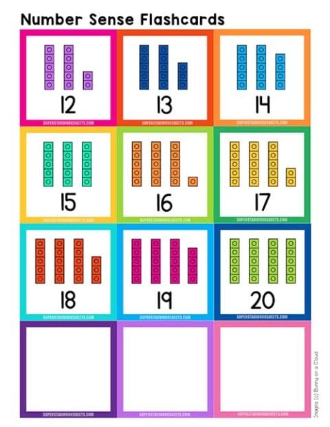 Number Sense Flashcards - Superstar Worksheets