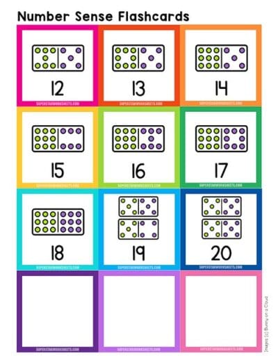 Number Sense Flashcards - Superstar Worksheets