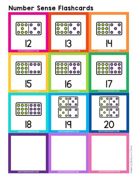 Number Sense Flashcards - Superstar Worksheets