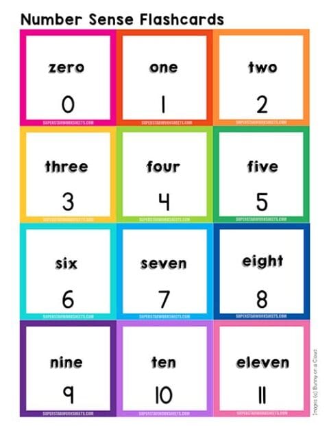 Number Sense Flashcards - Superstar Worksheets