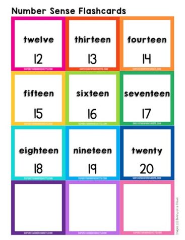 Number Sense Flashcards - Superstar Worksheets
