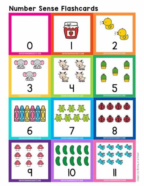 Number Sense Flashcards - Superstar Worksheets