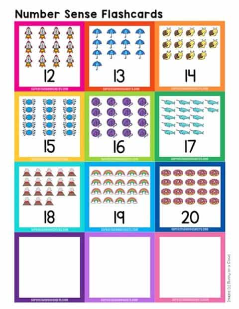Number Sense Flashcards - Superstar Worksheets
