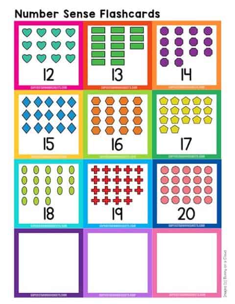 Number Sense Flashcards - Superstar Worksheets