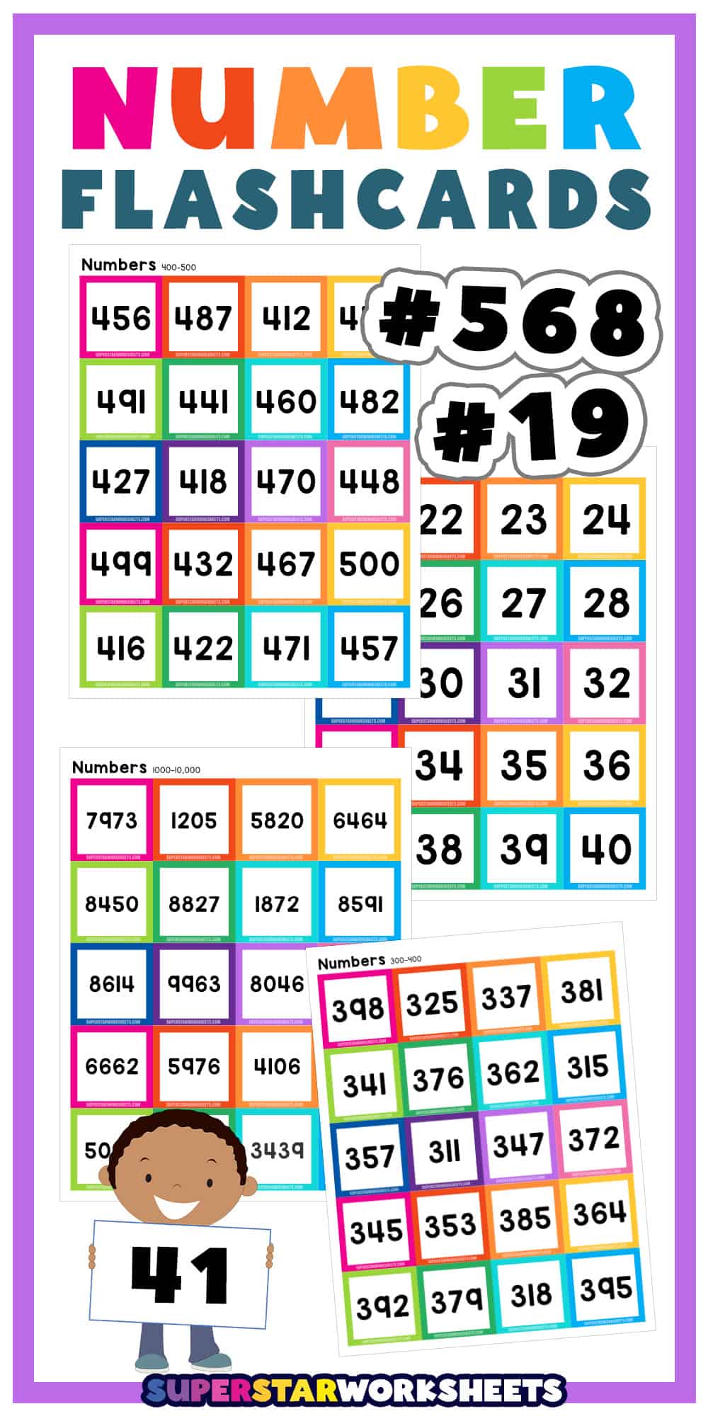 Number Flashcards - Superstar Worksheets