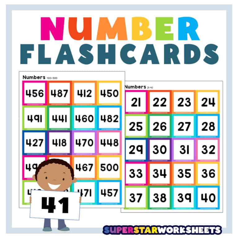 Number Flashcards - Superstar Worksheets