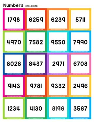 Number Flashcards - Superstar Worksheets