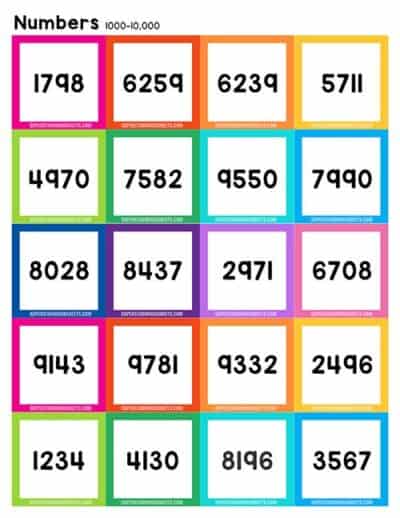 Number Flashcards - Superstar Worksheets