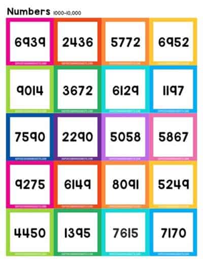 Number Flashcards - Superstar Worksheets