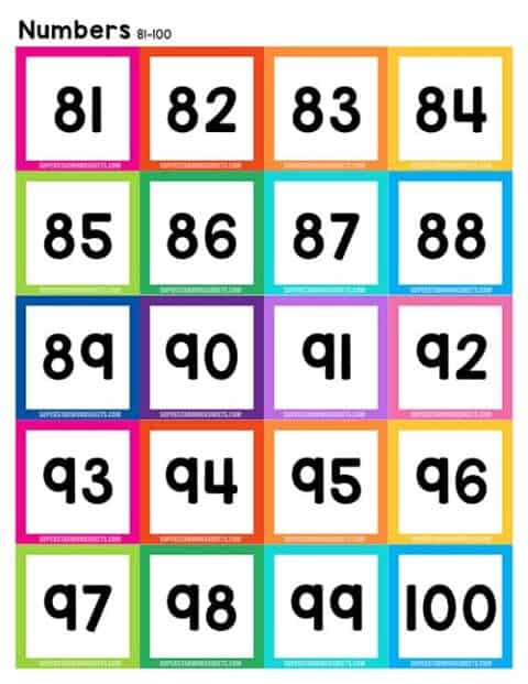 Number Flashcards - Superstar Worksheets