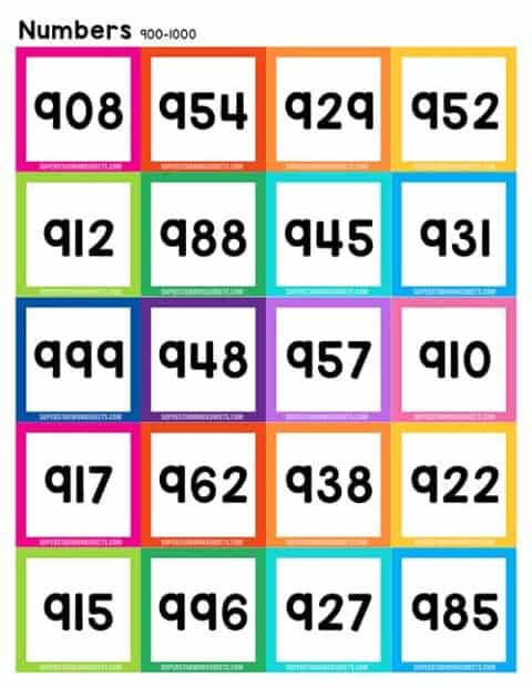 Number Flashcards - Superstar Worksheets
