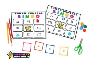 Roman Numeral BINGO - Superstar Worksheets