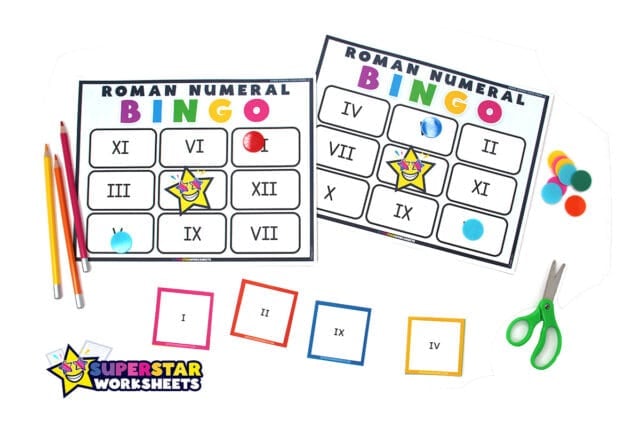 Roman Numeral BINGO - Superstar Worksheets