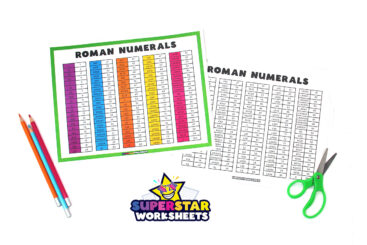 Roman Numerals Chart - Superstar Worksheets