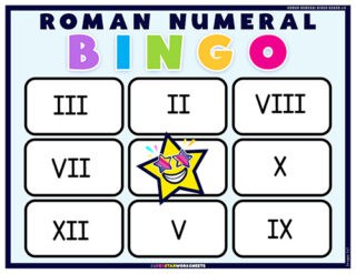 Roman Numeral BINGO - Superstar Worksheets