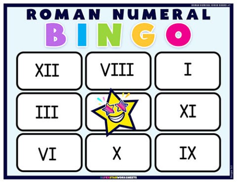 Roman Numeral BINGO - Superstar Worksheets