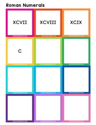 Roman Numerals Flashcards - Superstar Worksheets