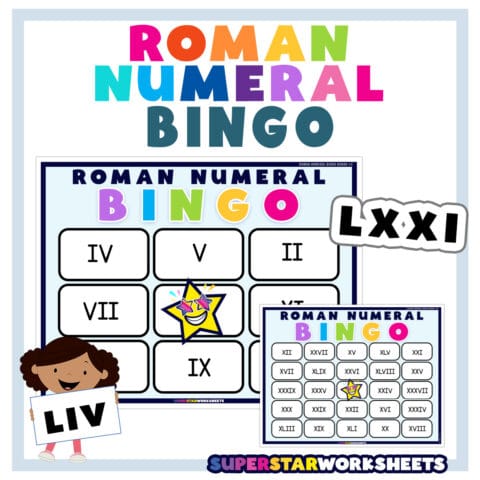Roman Numeral BINGO - Superstar Worksheets