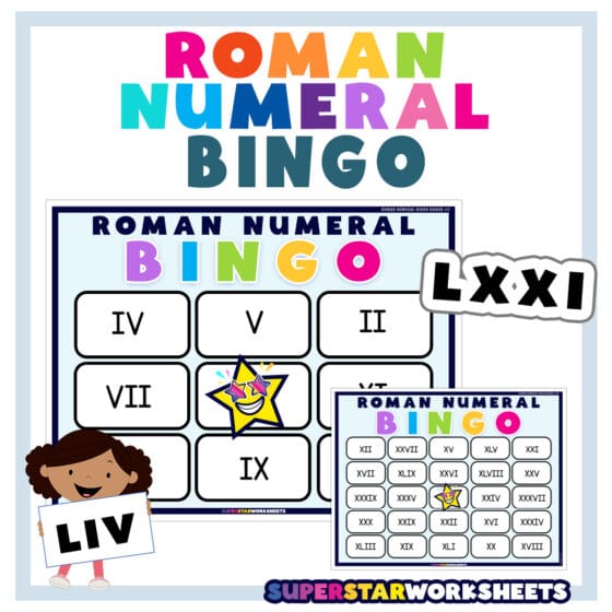 Roman Numeral BINGO - Superstar Worksheets