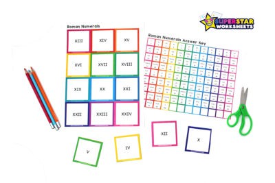 Roman Numerals Flashcards - Superstar Worksheets