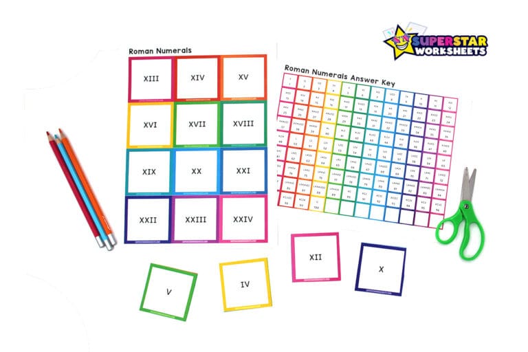 Roman Numerals Flashcards - Superstar Worksheets