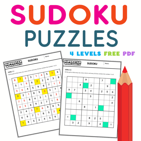 Sudoku Puzzles for Kids (Free Printables) - Superstar Worksheets