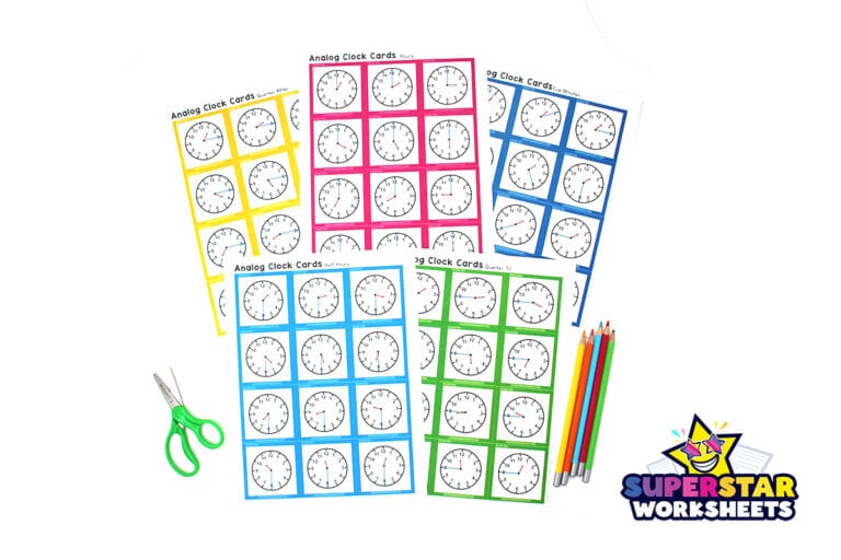 Telling Time Flashcards - Superstar Worksheets