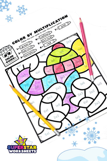 Winter Color by Number - Superstar Worksheets