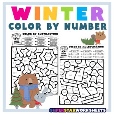 Winter Color by Number - Superstar Worksheets