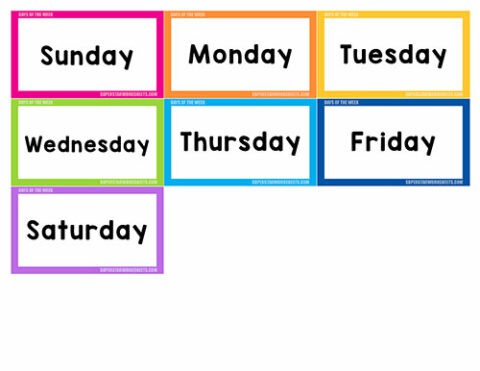 Days of the Week - Superstar Worksheets