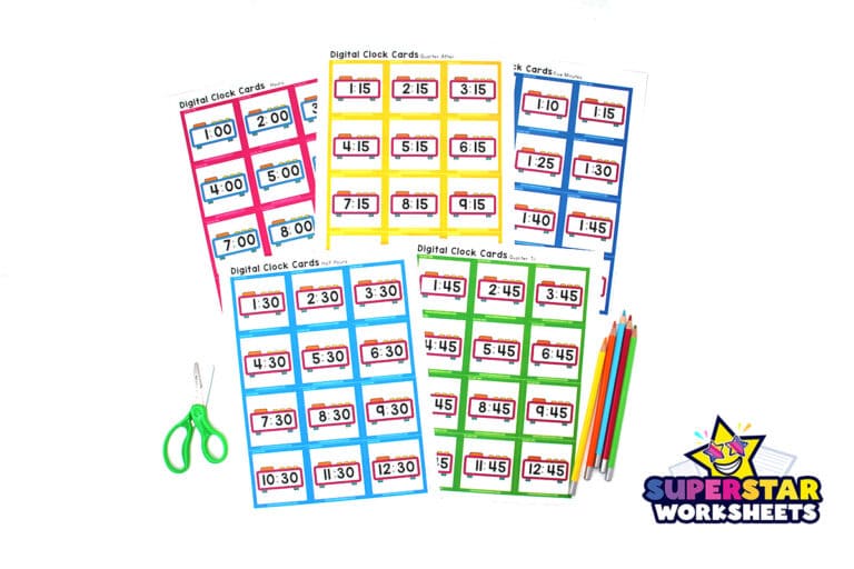 Telling Time Flashcards - Superstar Worksheets