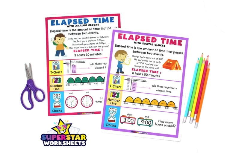 Elapsed Time Worksheets - Superstar Worksheets