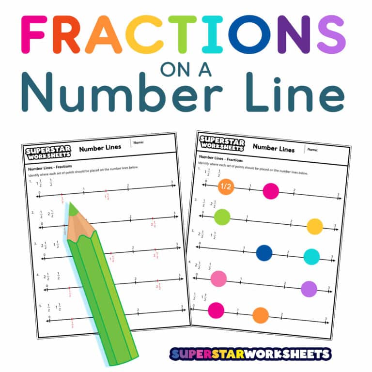 Fractions on a Number Line - Superstar Worksheets