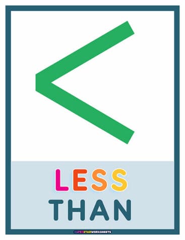 Greater Than Sign & Less Than Sign - Superstar Worksheets